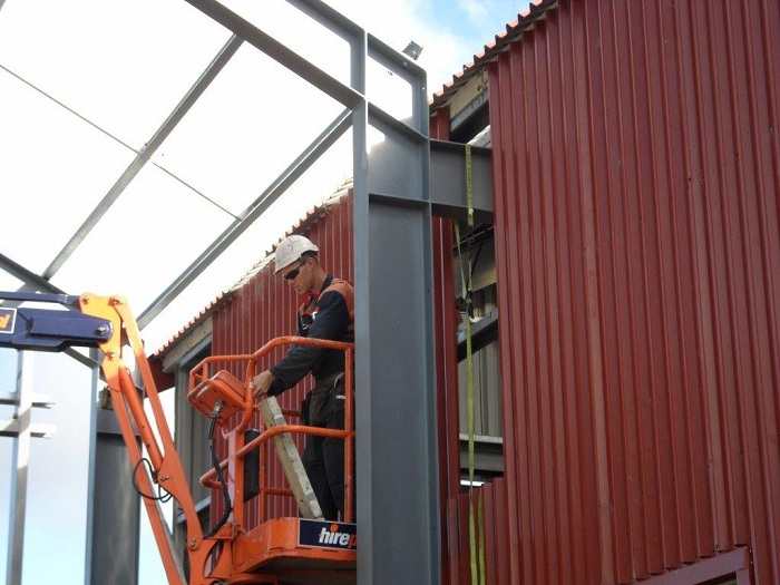 First workshop portal frames lifted into position | Remutaka Incline ...